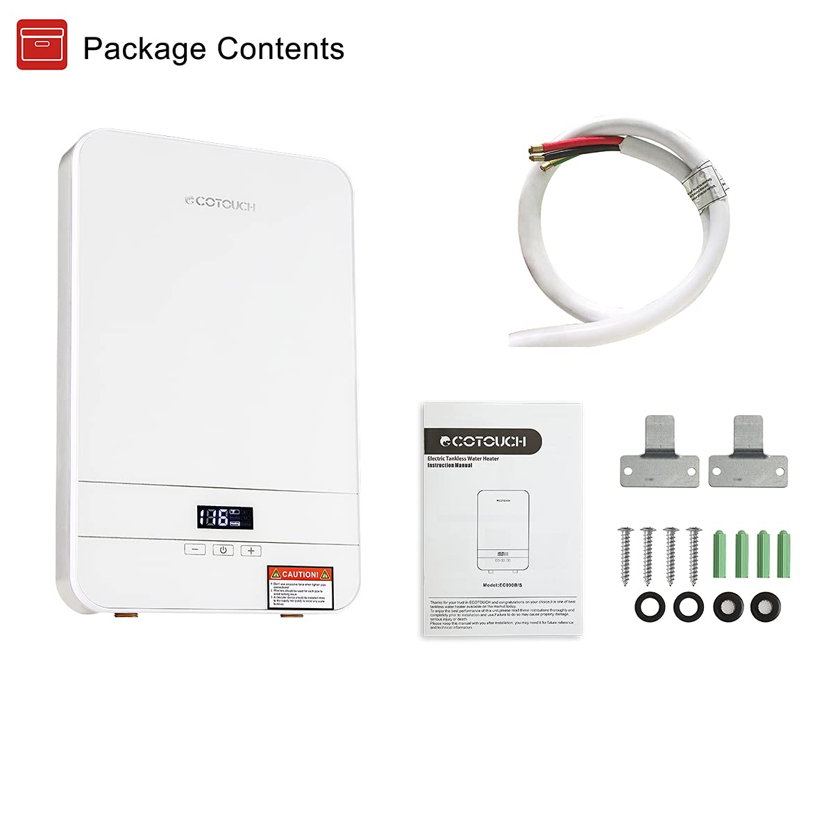 Electric Tankless Water Heater, ECOTOUCH on Demand Water Heater ...