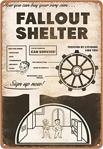 Amazon.com: Retro Metal Tin Sign 8 X 12 Inches Fallout Shelter Retro ...