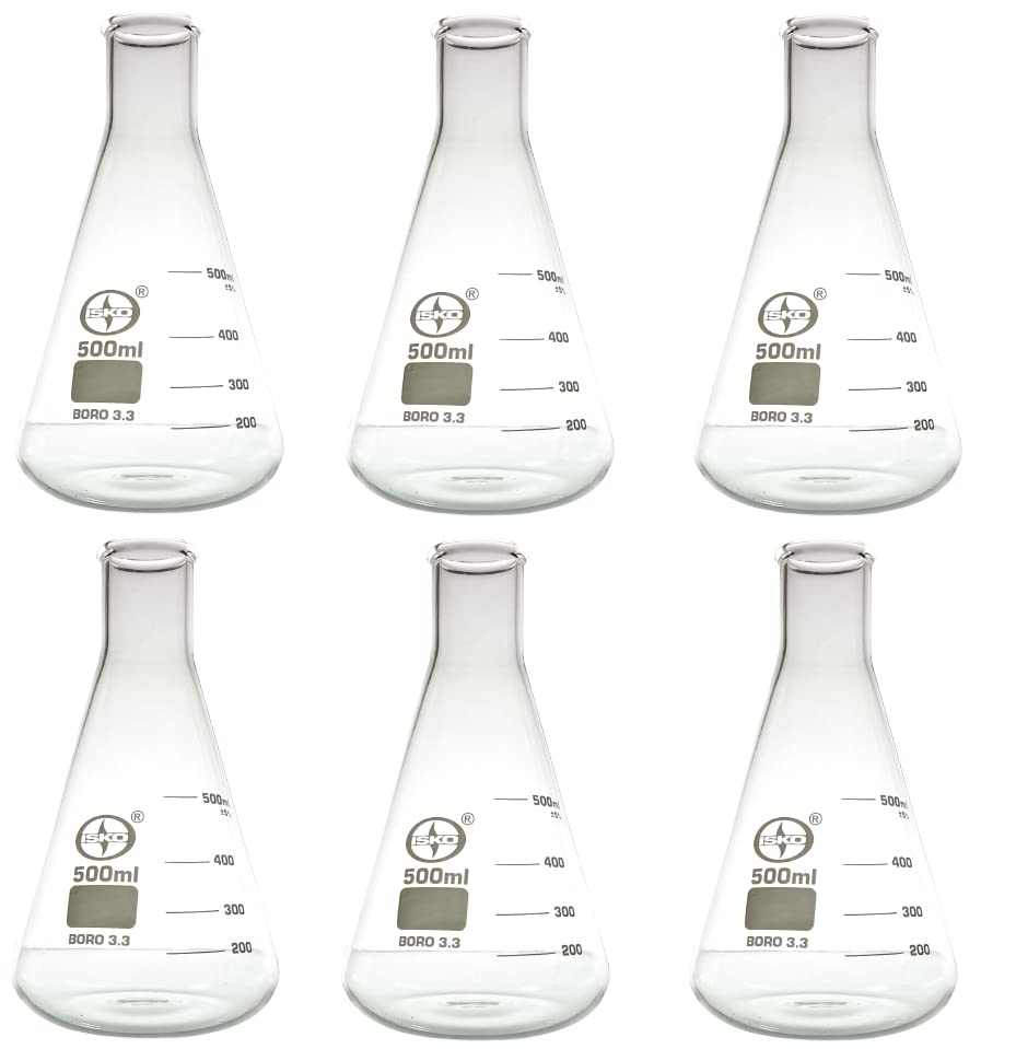 Isko Borosilicate Glass Conical Flask With Long Neck Erlenmeyer Flask ...