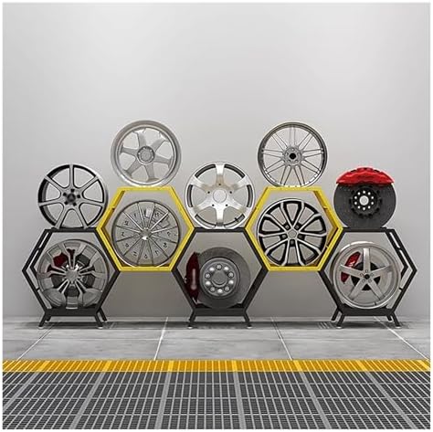 Space-Saving Tire Rack - Heavy-Duty Car Tire Hub Display Stand Large ...