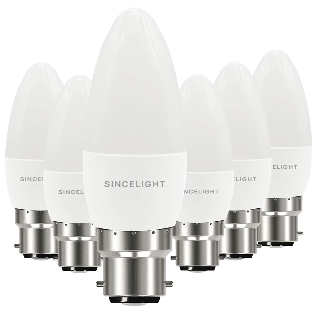 B22 LED Candle Light Bulb, B35 Shape with Milky Diffuser, 5 Watt, Warm ...
