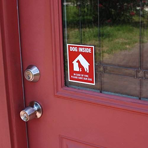 Dog Inside Sticker - 4 Pack - 4x5 inches - Dog Alert Safety Window Sign
