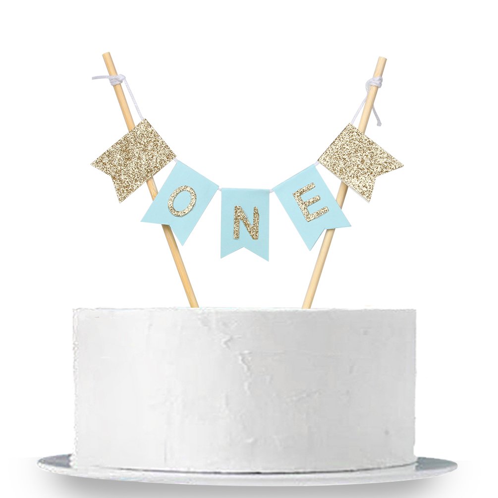 Amazon.com: Handmade “ONE” Birthday Cake Topper - 1st First Birthday ...