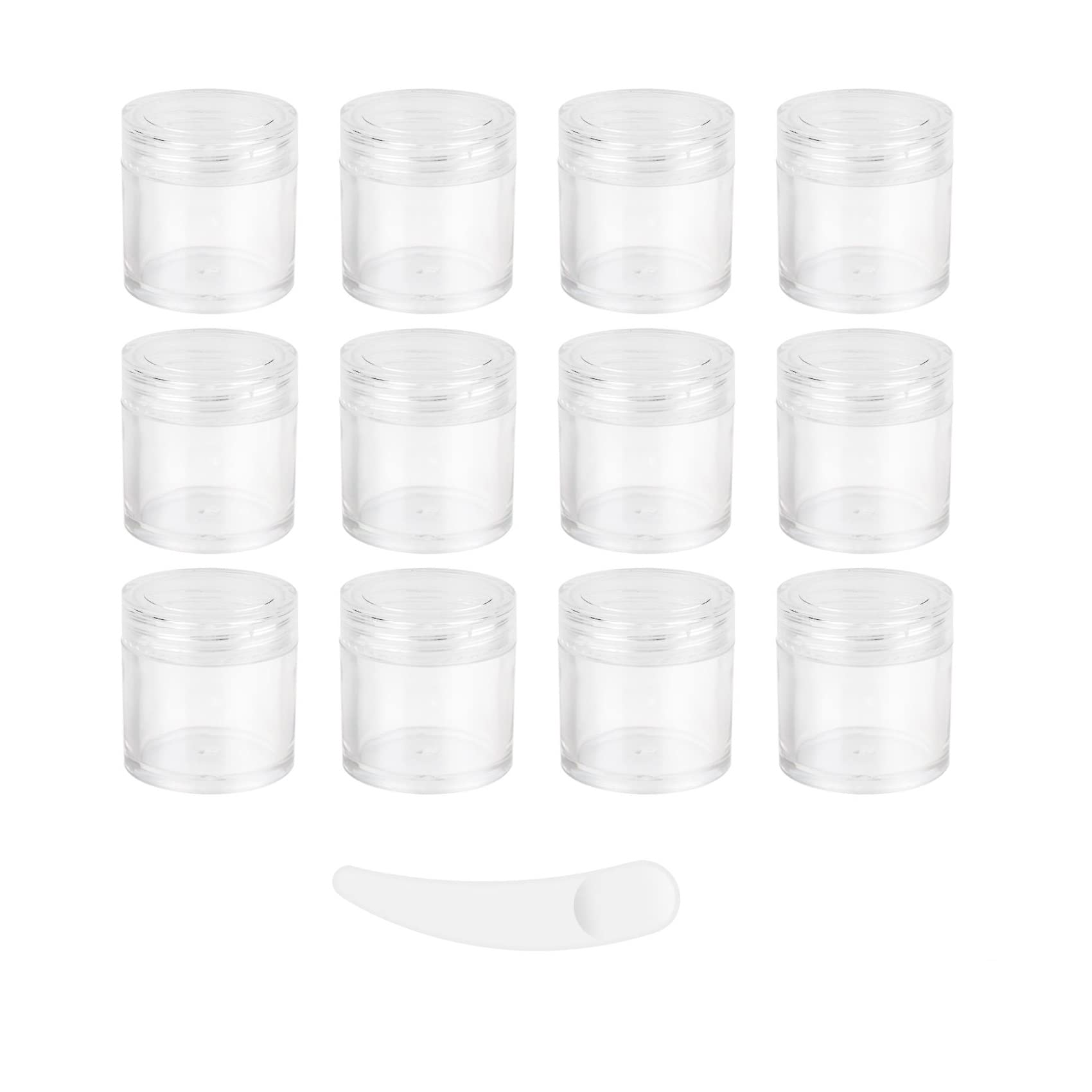 12 Pcs 10ML Empty Cosmetic Jars, Sample Pots, Travel Pots with Spatula ...