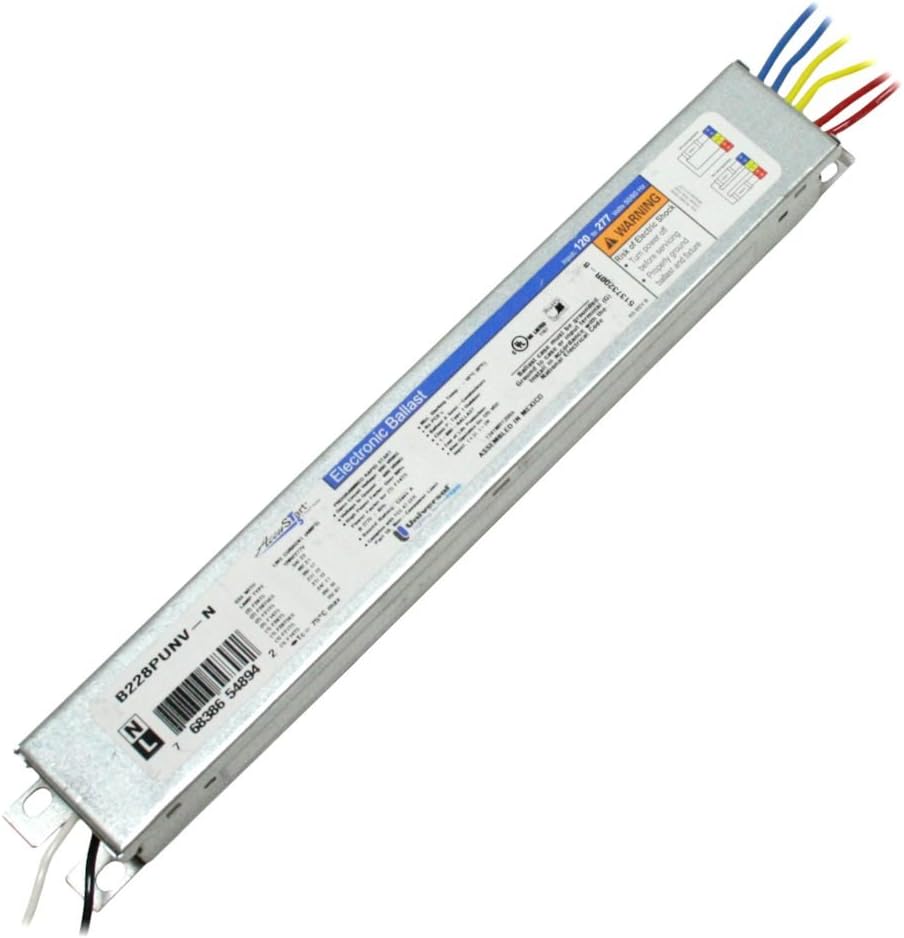 Universal B228PUNV-N Fluorescent Ballast, 2 Lamp, F25T5, 25W T5, 120 ...
