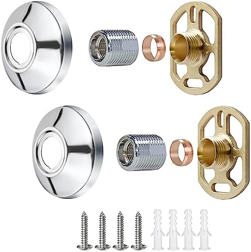 Bar Valve Fixing Kit, 1 Pair Chrome BSP Wall Mounting Bar with Cover ...