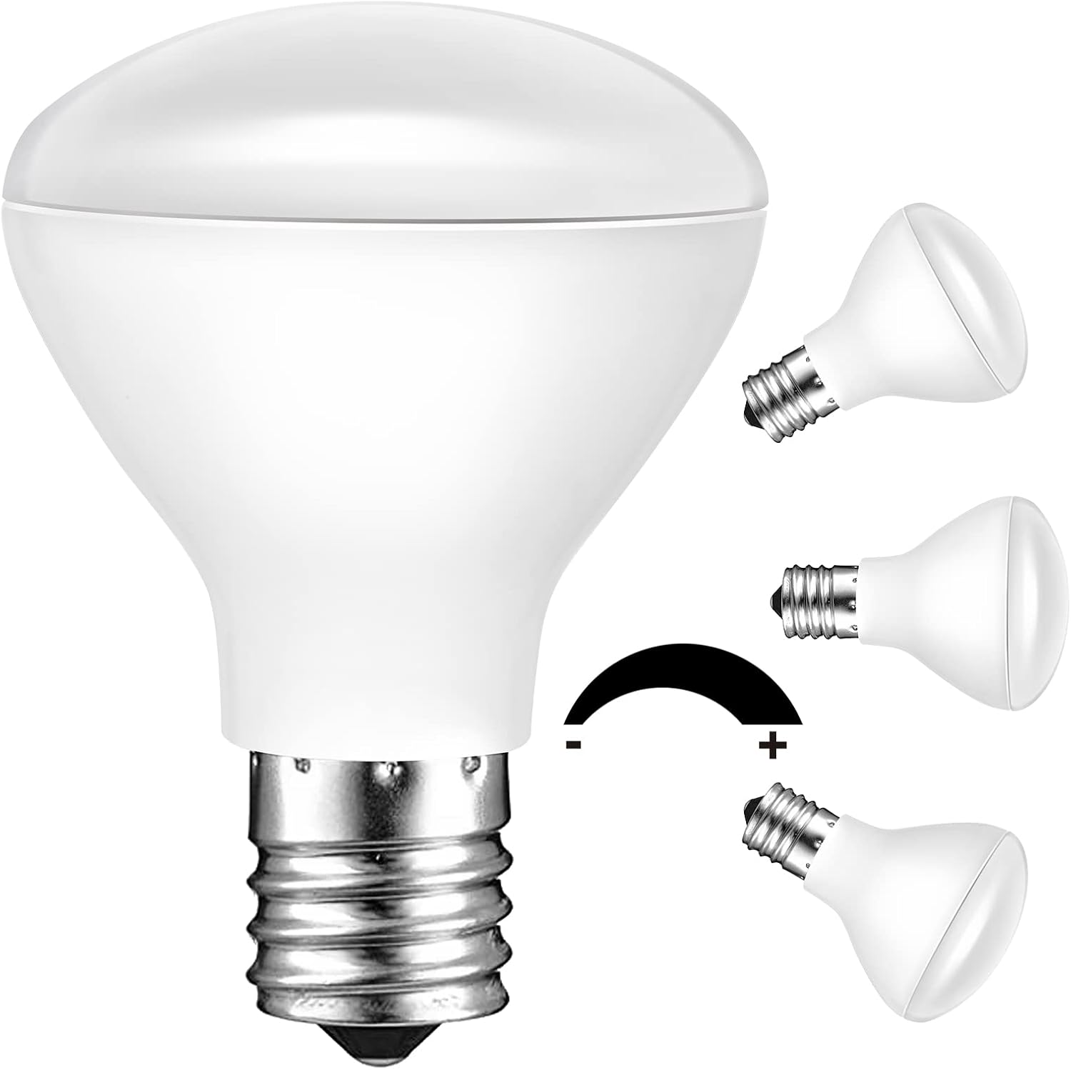 MAKYTWOW R14 LED Bulb, 4W=40W, Dimmable, E17 Base, 2700K Warm WhiteMini ...