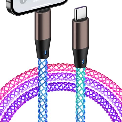 Aolcev 3.3FT Light Up Charging Cable 66W Hight-Speed Glowing Charger ...