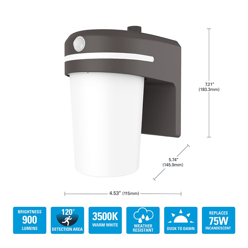 Snapklik.com : HALO FE 60-Watt Equivalent Integrated LED Bronze Motion ...