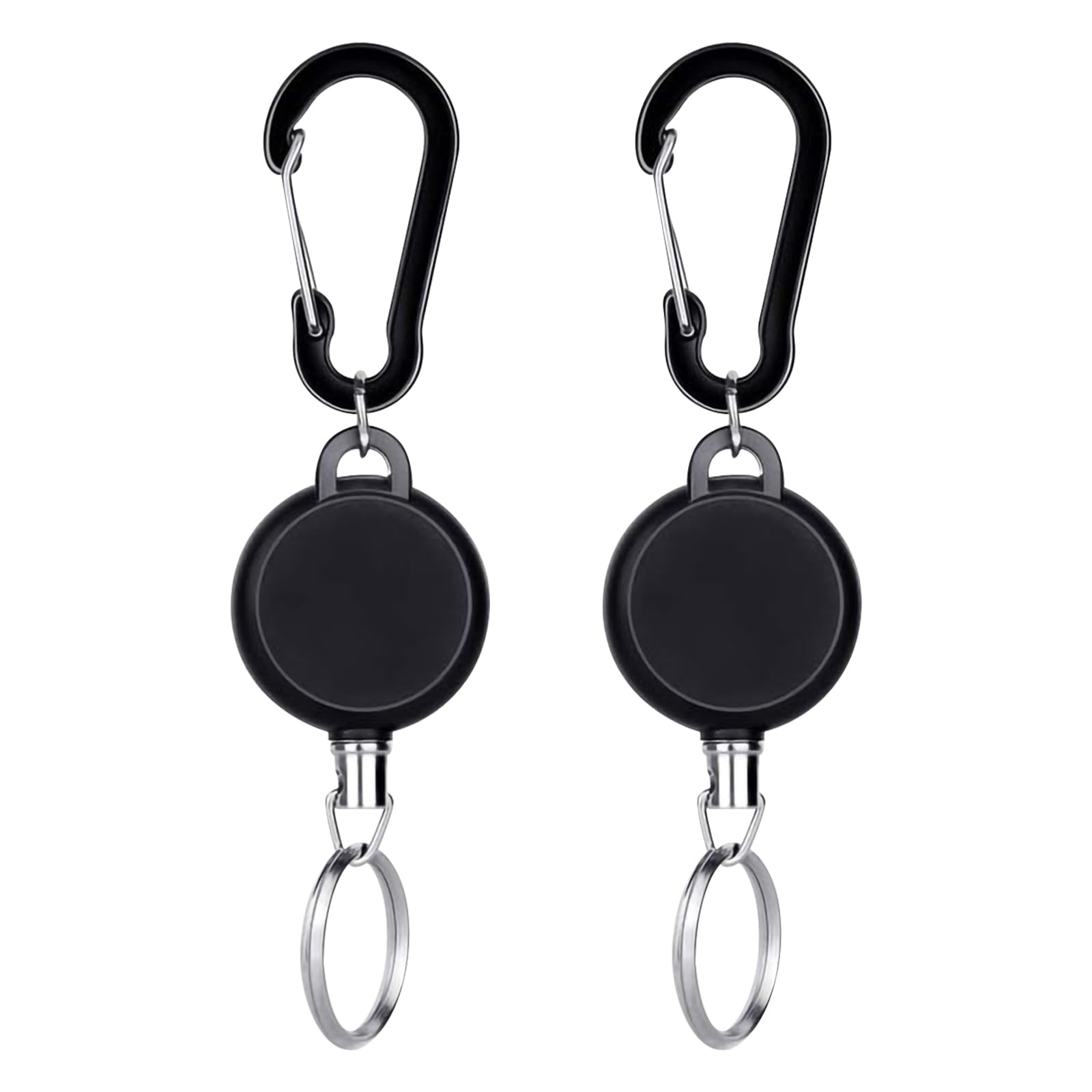 Amazon.com : Retractable Keychain 2 Pack Heavy Duty Key Fob Badge Reel ...