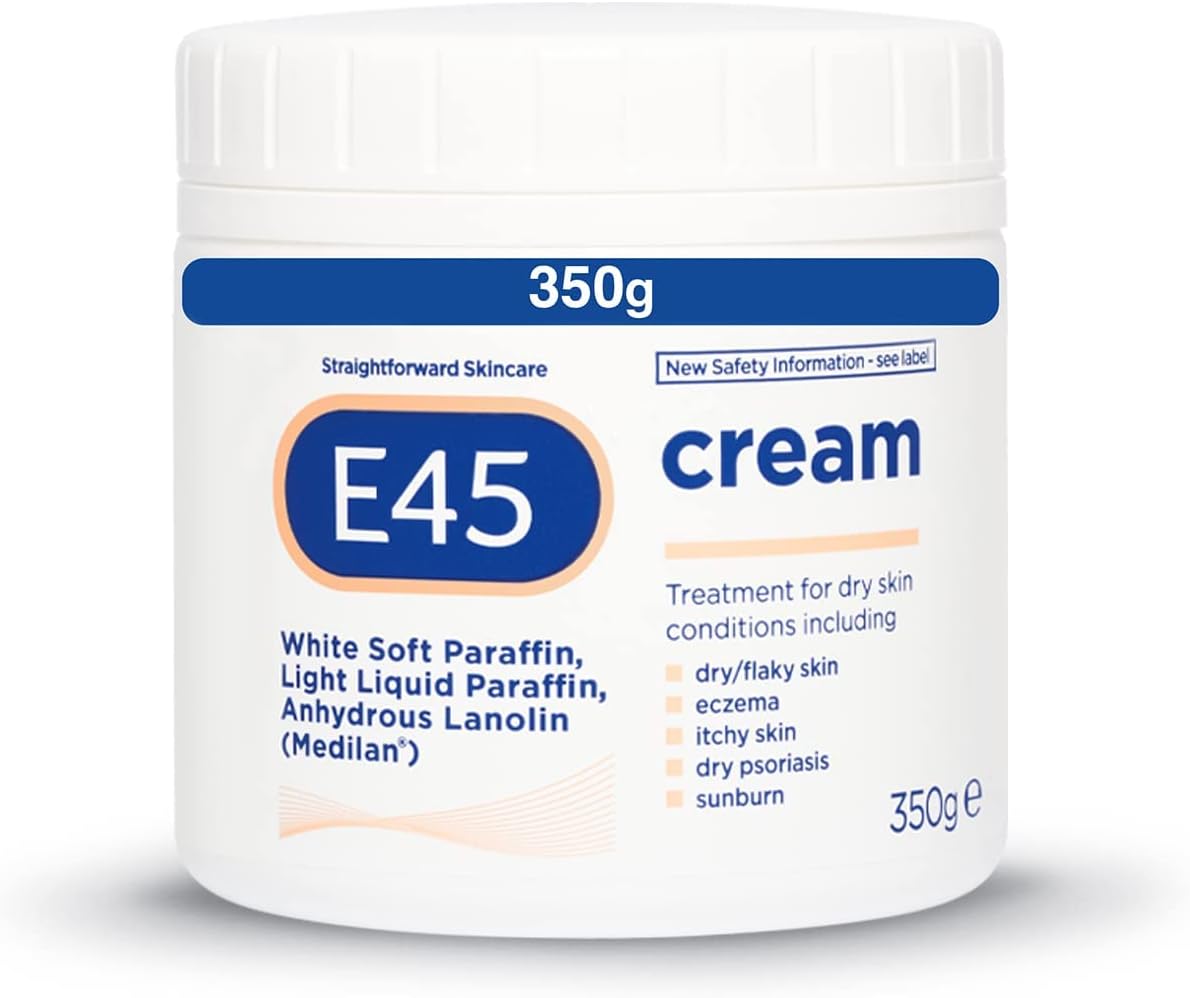 E45 Cream 350g – Moisturizing Treatment for Dry Skin, Eczema, Itchy ...
