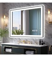 Amazon.com: Megatex 48x30 Lighted Mirrors for Bathroom Wall, Modern ...