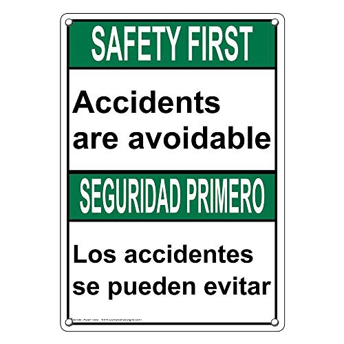 Weatherproof Plastic Vertical ANSI Safety First Accidents are Avoidable ...