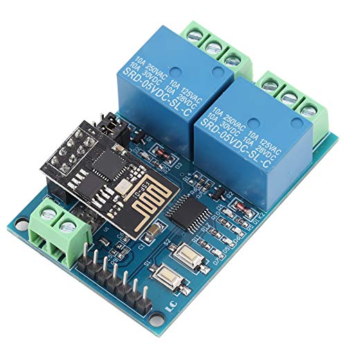 TICFOX WiFi Relay Module 5V ESP8266 Dual Channel WiFi Relay Module WiFi Wireless Smart Switch ...