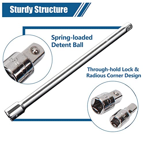 CCLIFE 23-Piece Socket Spanner Extension Set 1/4 Inch 3/8 Inch 1/2 Inch ...