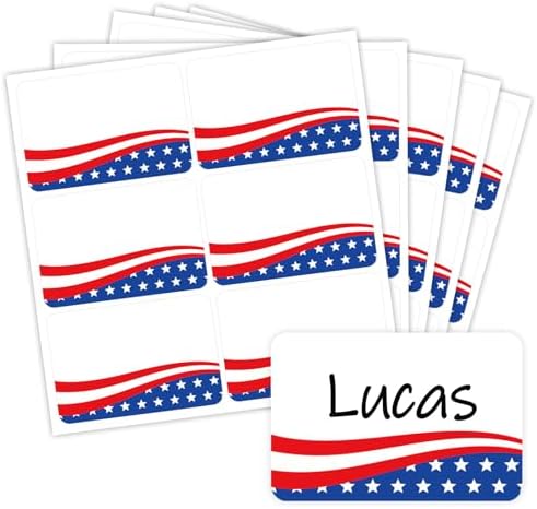 Amazon.com: Whaline 180 Pcs 250th Anniversary Patriotic Name Tag ...