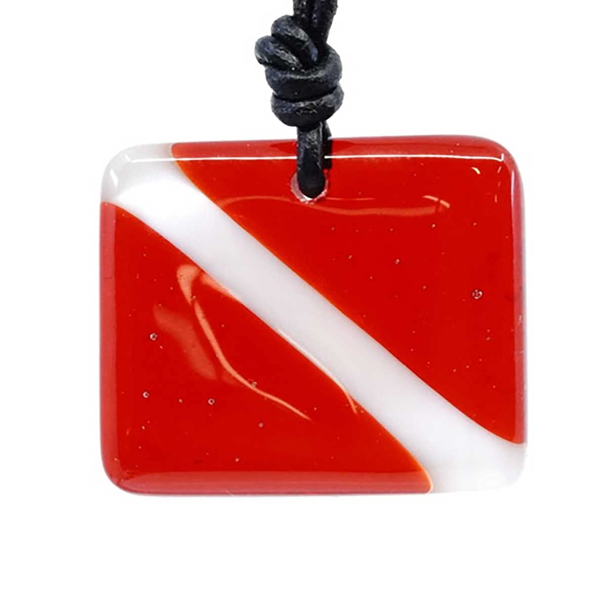 Amazon.com: Scuba Diving Necklace Gift Jewelry Fused Glass Down Flag ...