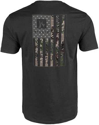 Killik Men's Deep Carbon Short Sleeve Hunting Shirt Camo Flag Design ...