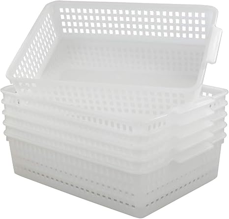 Amazon.com: Qskely 6-Pack A4 Paper Storage Baskets File Trays Baskets ...