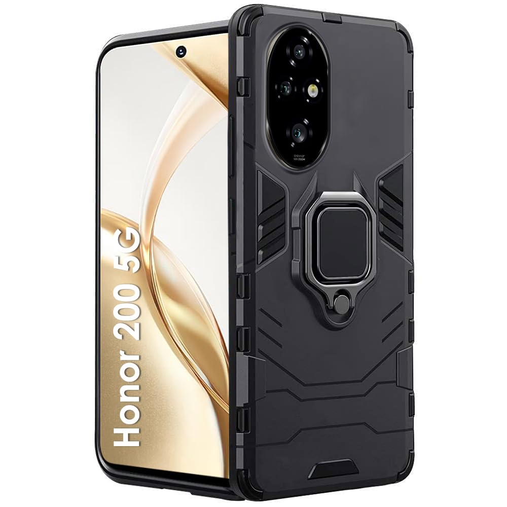 TheGiftKart Tough Armor Bumper Back Case Cover for Honor 200 5G | Ring ...
