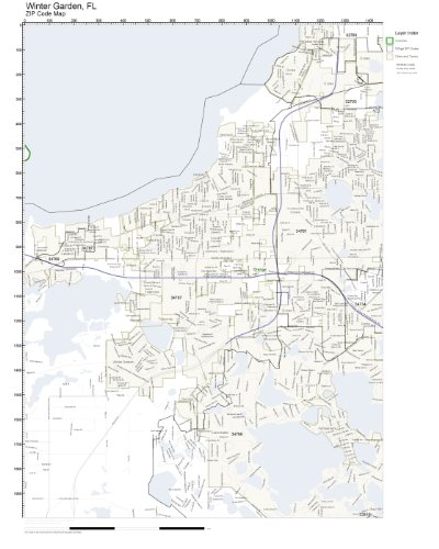 Amazon.com : ZIP Code Wall Map of Winter Garden, FL ZIP Code Map Not ...