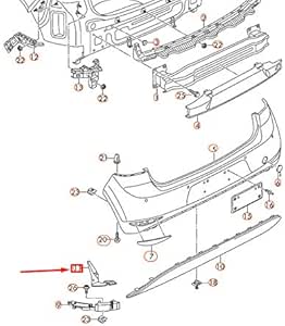 Amazon.com: Rear Diffuser Mounting Bracket - Left 5G6807349 : Automotive