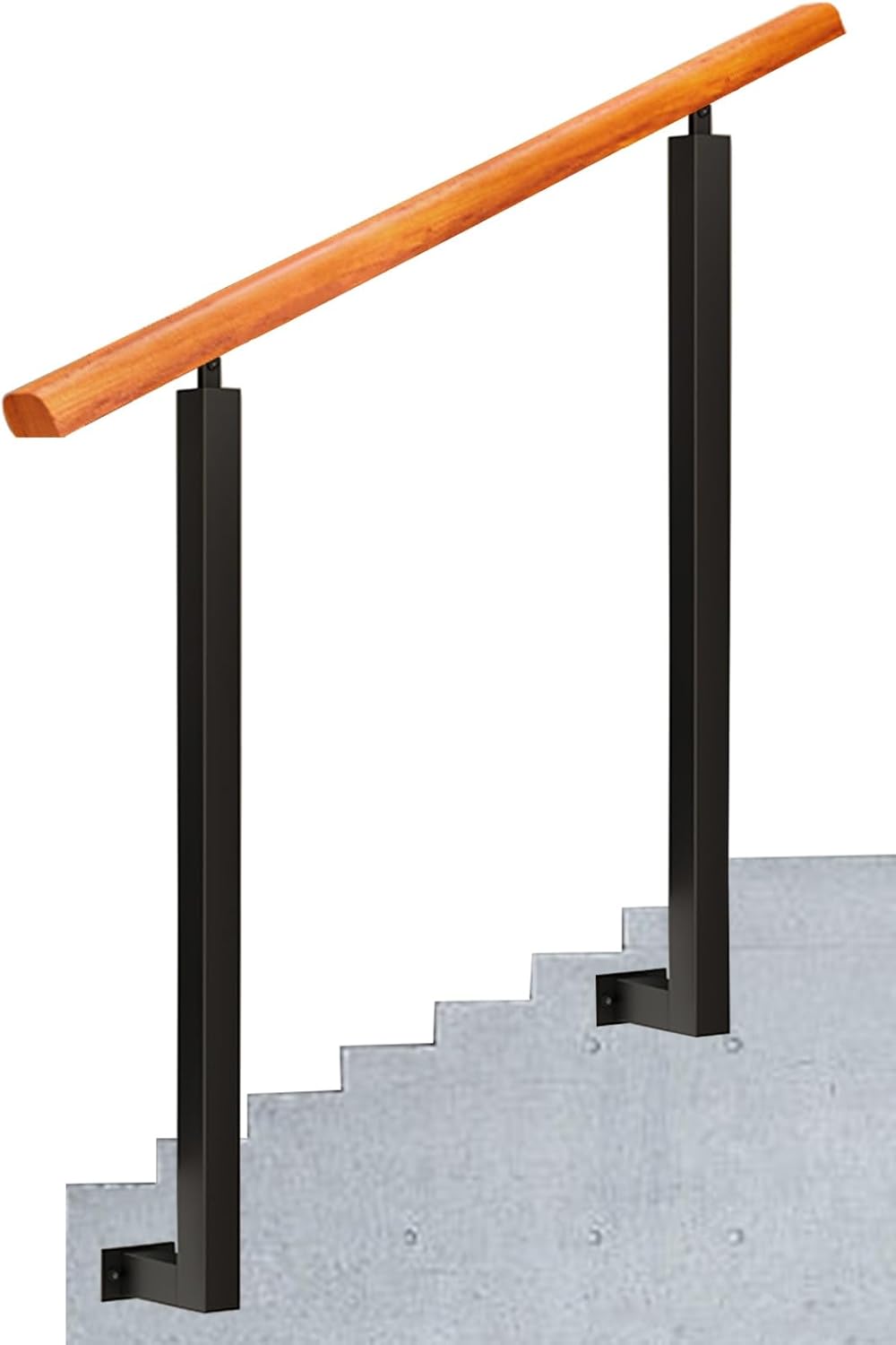 Solid Wood Handrails, Fits 1 2 3 4 5 Step Stair Railing/Hand Rails for ...