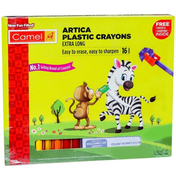Camel Plastic Crayons - Multi Color, 16 Shades : Amazon.in: Home & Kitchen