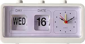Amazon.com: Serlium Desk Table Alarm Clock Manual Jump Calendar Desktop ...