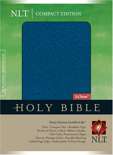 Amazon | Holy Bible: NLT Compact Edition tutone sienna/navy | Tyndale ...