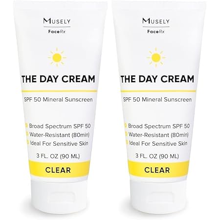 Amazon.com: Musely Day Cream Mineral SPF 50, Clinical Grade Sunscreen ...