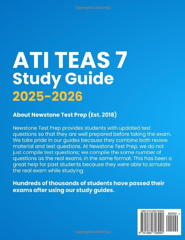 Snapklik.com : ATI TEAS 7 Study Guide 2025-2026: Complete Review + 1700 Questions And Detailed ...