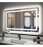Amazon.com: ISKM LED Mirror for Bathroom Lighted Vanity Mirror for Wall ...