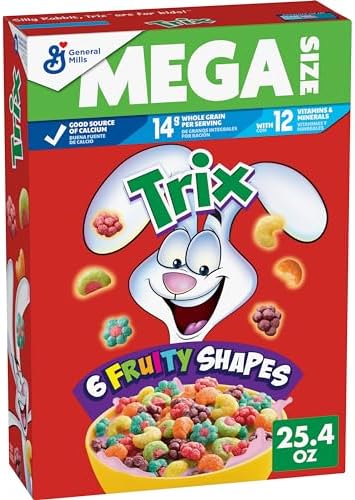 Amazon.com: Trix Fruity Breakfast Cereal, 6 Fruity Shapes, Whole Grain ...