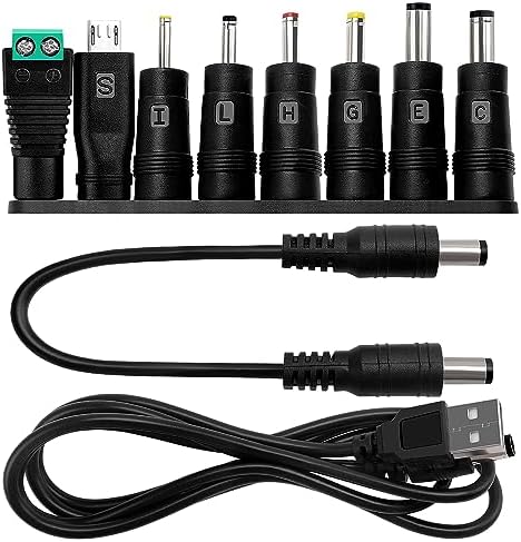 KUOQIY Universal DC Power Adapter Tips Kit, 8 PCS 5.5 X 2.1mm DC Barrel ...