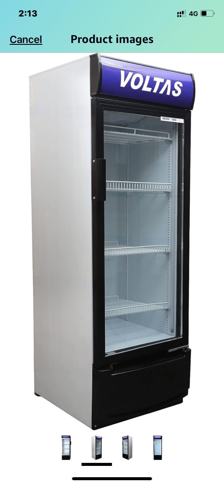 Voltas VC320 Visi Cooler Plastic Single Door, 320 Liters, Black ...