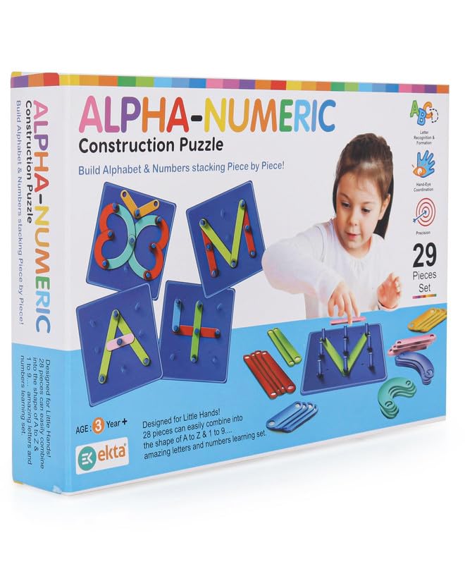 MGC Ratna's Alpha Numeric Construction Puzzle Educational Game - 29 Pieces : Amazon.in: Toys & Games