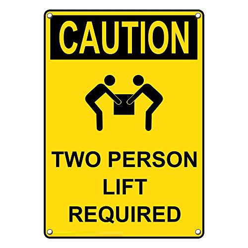 Amazon.com: Weatherproof Plastic Vertical OSHA Caution Two Person Lift ...