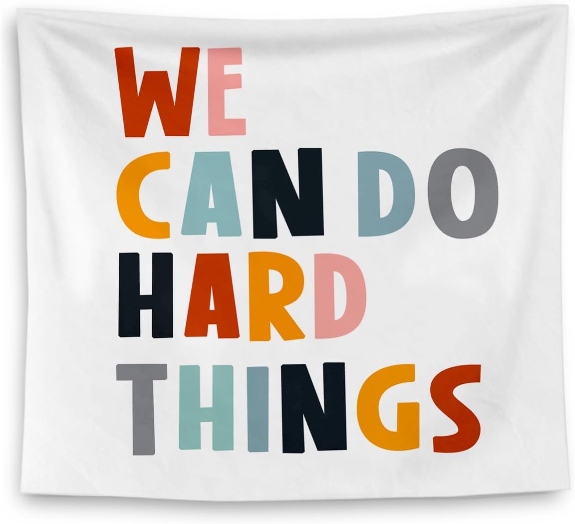 Amazon.com: QGFM We Can Do Hard Things Inspirational Tapestry, Boho ...