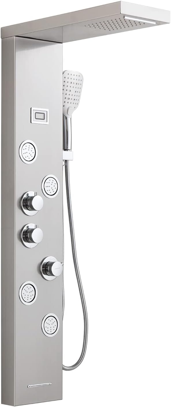 Duschpaneel mit mit Temperatur Bildschirm 5 Funktionen, Dusche Turm ...