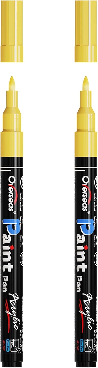 Amazon.com : Overseas Paint Pens Paint Markers - Yellow Permanent ...
