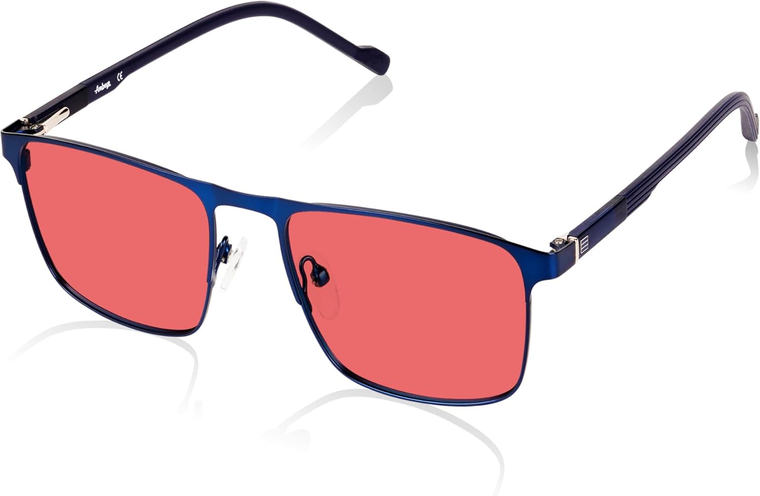 Amazon.com: AMBEYE Fluorescent Light Filter Pink Lens Glasses, Lightweight Navy Blue Metal Frame ...