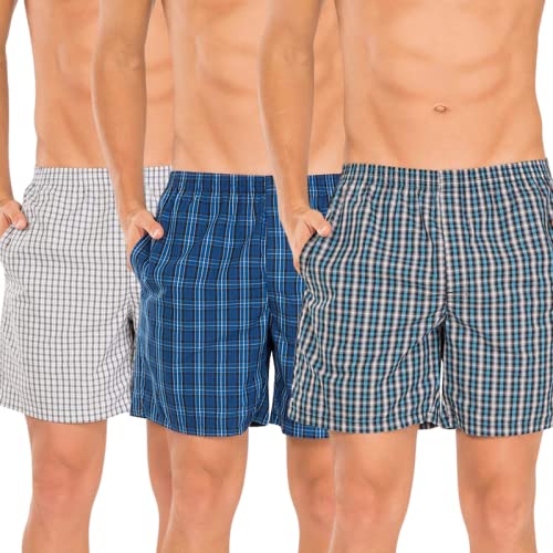 Buy GC Supplier Men's Cotton Regular Fit Checkered Boxer Shorts with ...