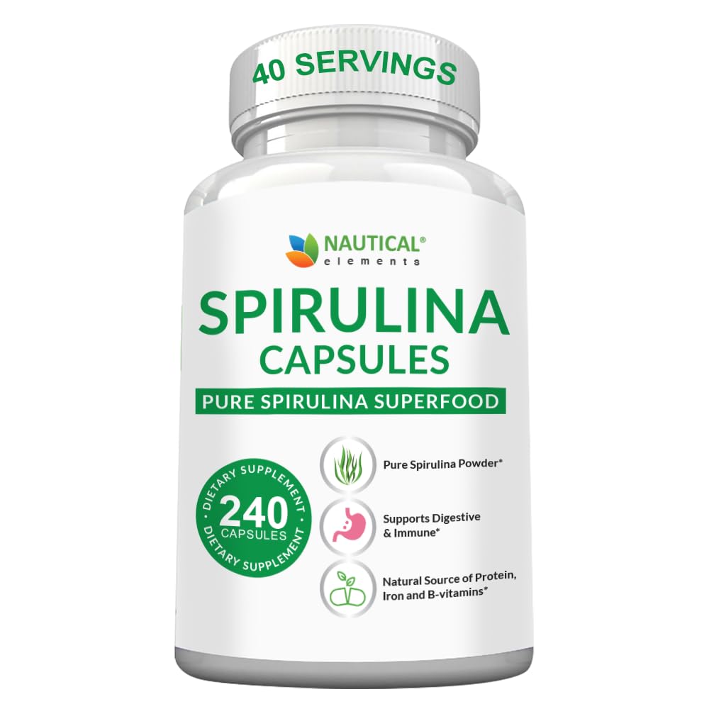 Amazon.com: Spirulina Capsules 3000mg - 40 Servings Of Organic ...