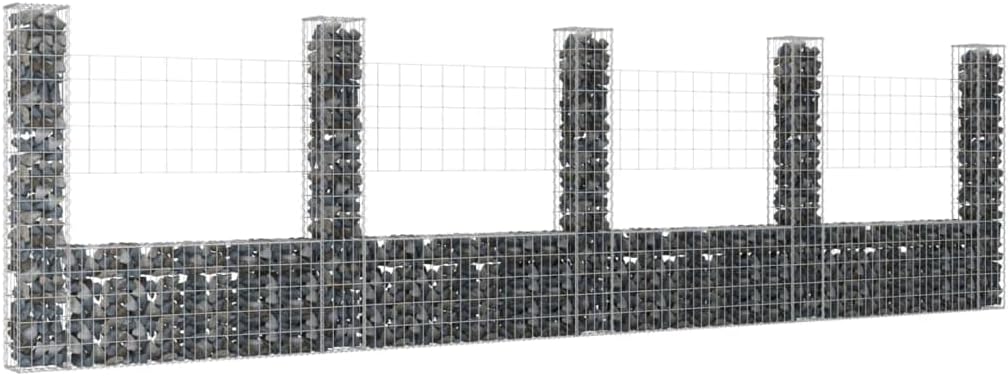 Amazon.com: WIFESE U-Shape Gabion Basket Iron 196.9"x7.9"x59.1" Garden ...