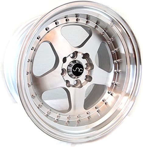 Amazon.com: JNC Wheels 010 One 17x8 4x100 30 Silver Machine Face ...