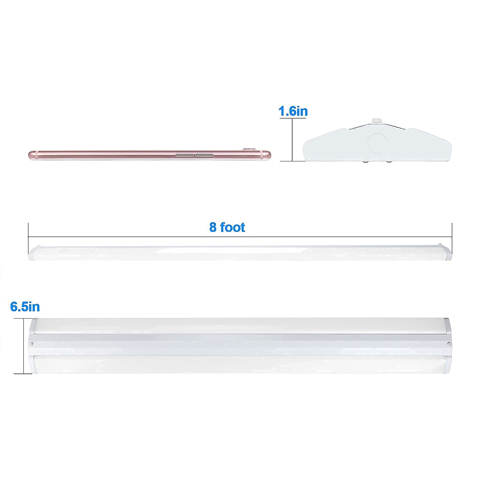 AntLux 110W 8FT LED Shop Lights Ultra Slim LED Wraparound, 12600LM ...