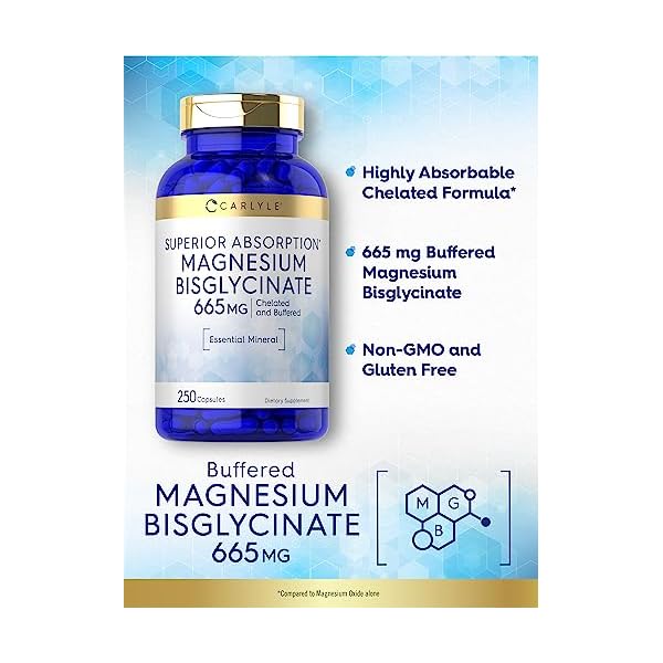 Buffered Magnesium Bisglycinate 665 mg | 250 Capsules | Chelated ...