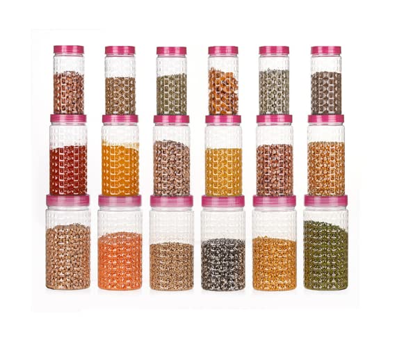 Veera Hub MAHISHA Crystal Design Premium Plastic Jar Kitchen Storage ...