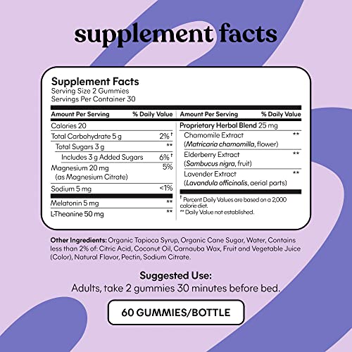 Lemme Sleep Gummies with 5mg Melatonin, Elderberry, Magnesium, L ...